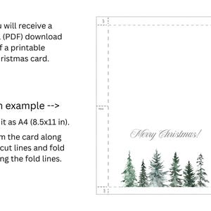 Printable Christmas Card Merry Christmas Greeting Card Holiday Season ...