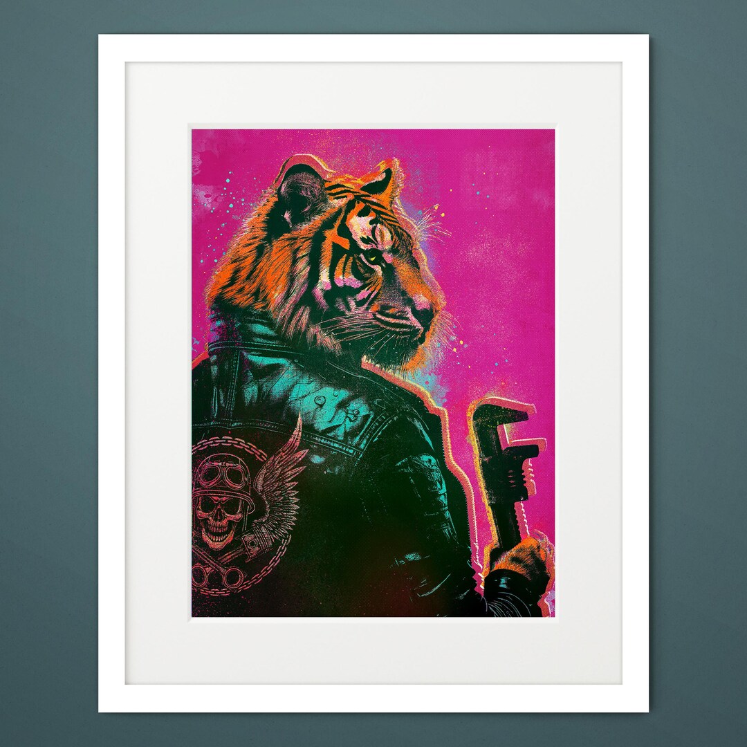 Tiger Art Print – Bold Pop Art Framed Poster for Home or Office ...