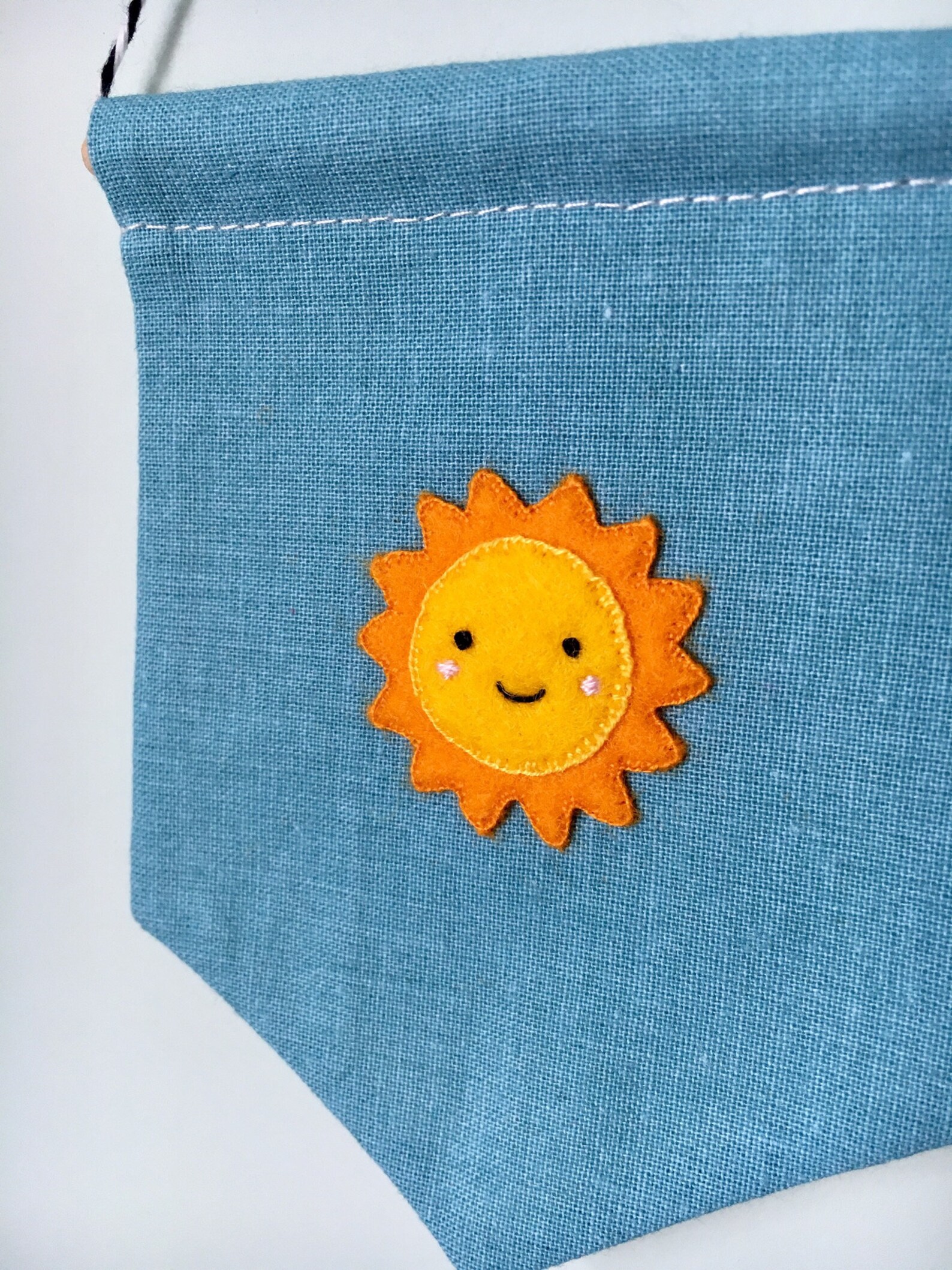 Blue Sun Handmade Appliquéd Mini Wall Hanging - Etsy