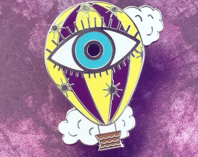 Eye in the Sky Hot Air Balloon Hard Enamel Pin Badge - Etsy