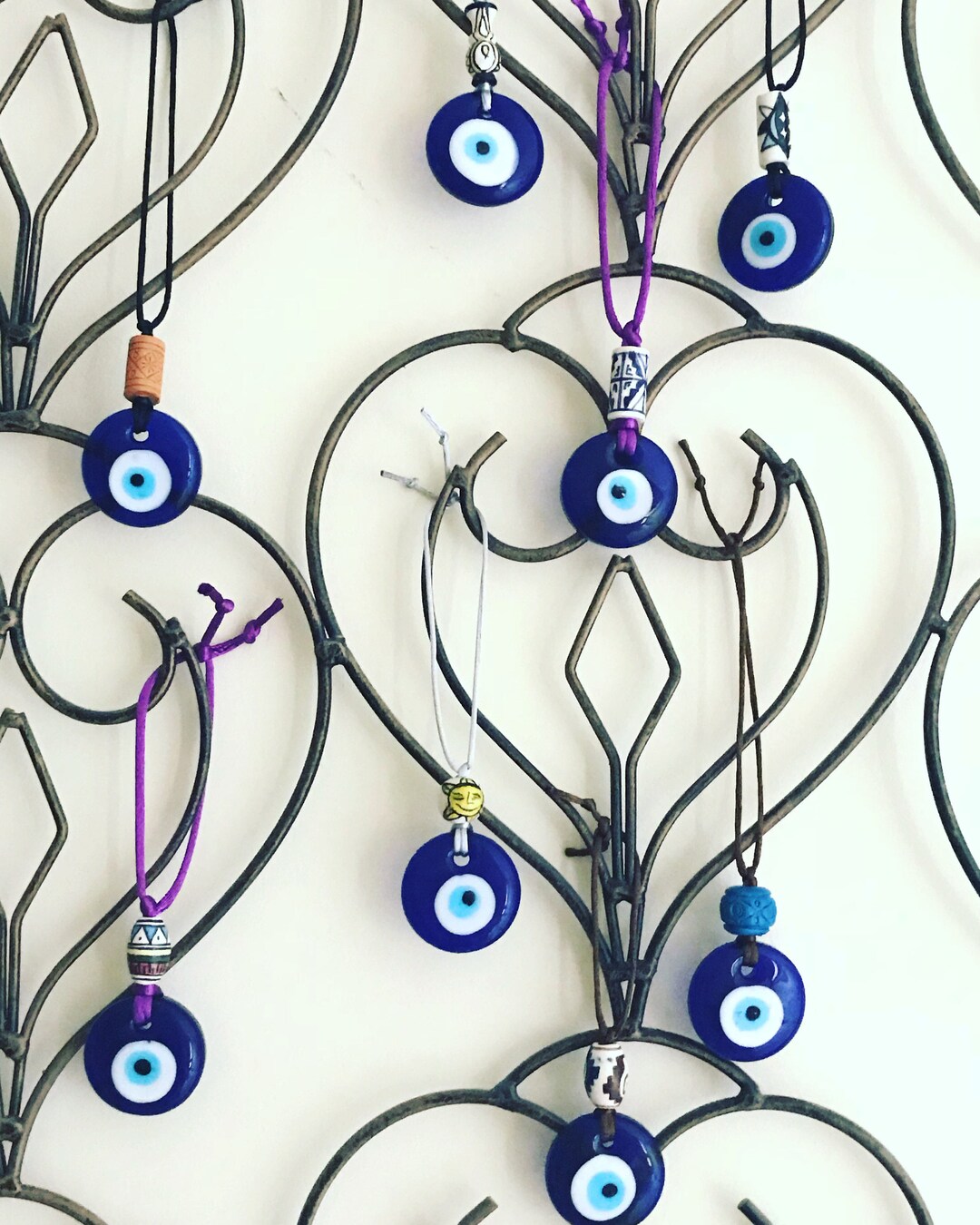 Evil Eye Good Luck Charms With Hand Painted Beads From Peru - Etsy