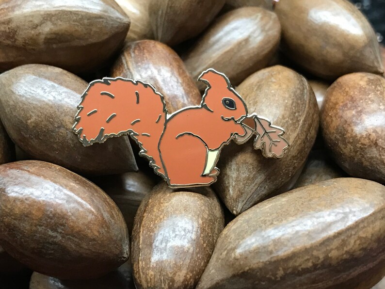 NEW Cute Squirrel Pin With Acorn and Oak Leaf - Etsy
