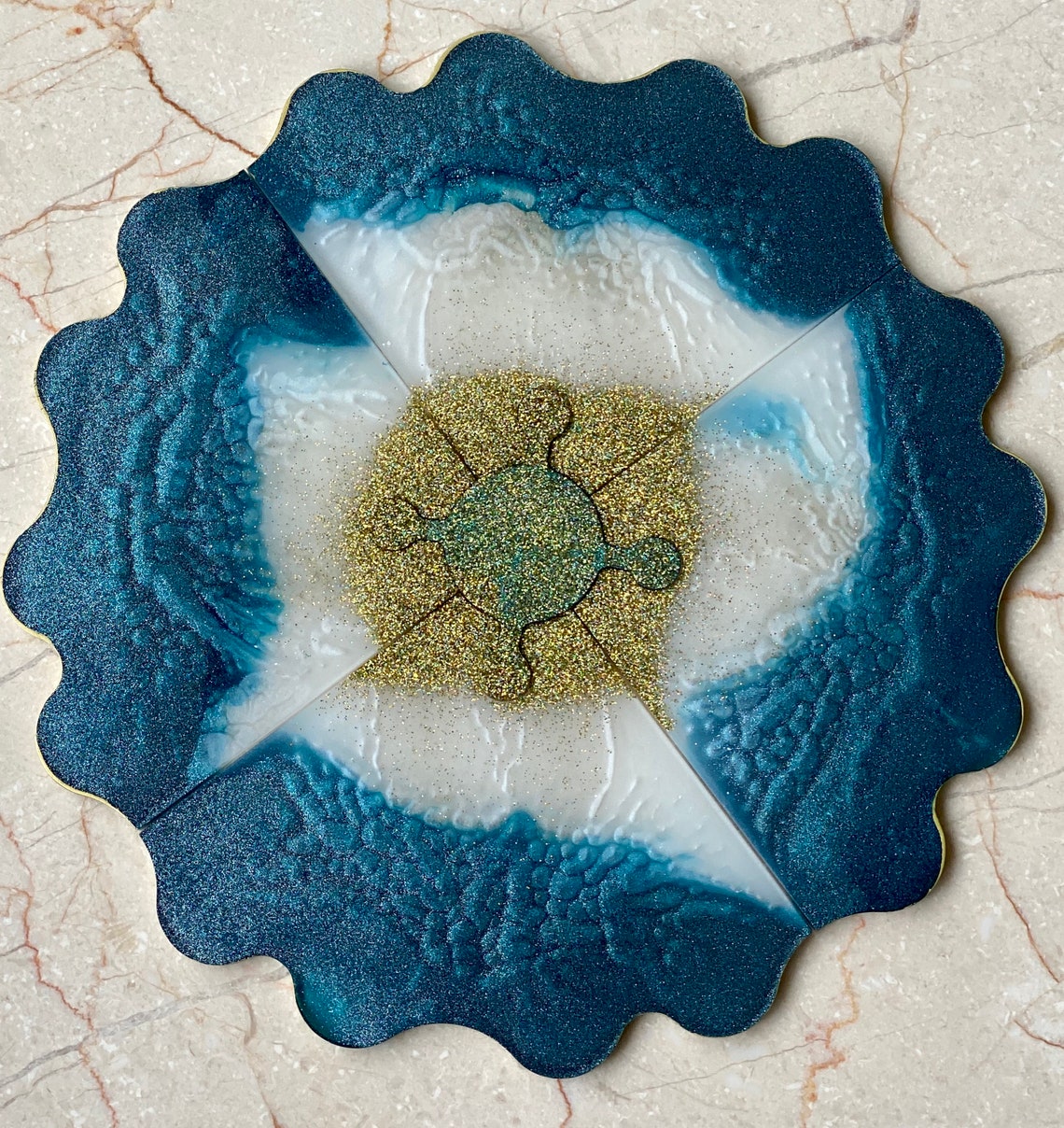 Stunning Agate Slice Style RESIN Interlocking Coasters - Etsy