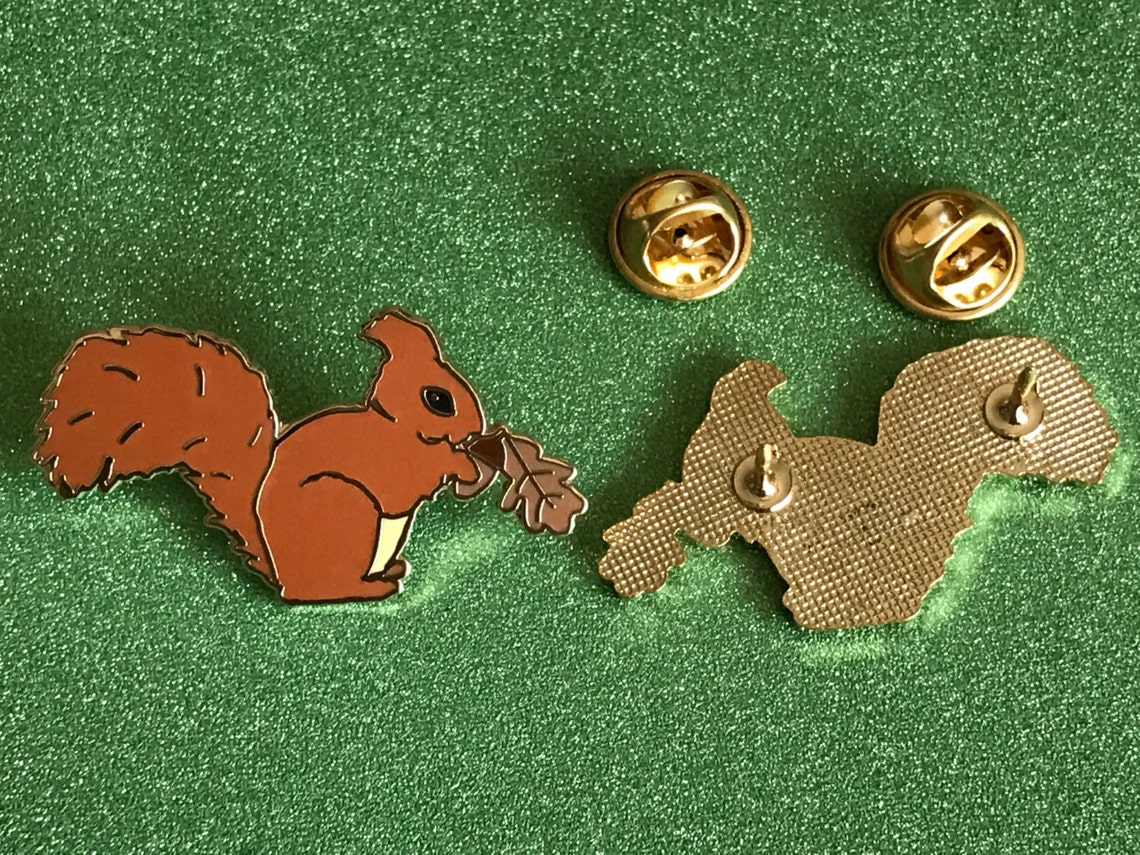 NEW Cute Squirrel Pin With Acorn and Oak Leaf - Etsy