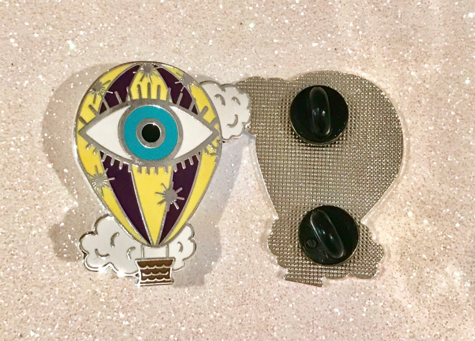 Eye in the Sky - Hot Air Balloon Hard Enamel Pin Badge - Etsy