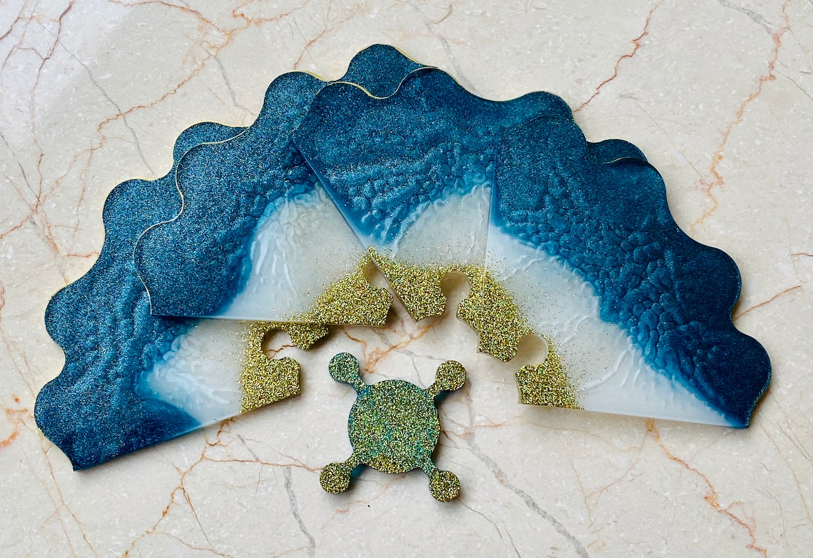 Stunning Agate Slice Style RESIN Interlocking Coasters - Etsy