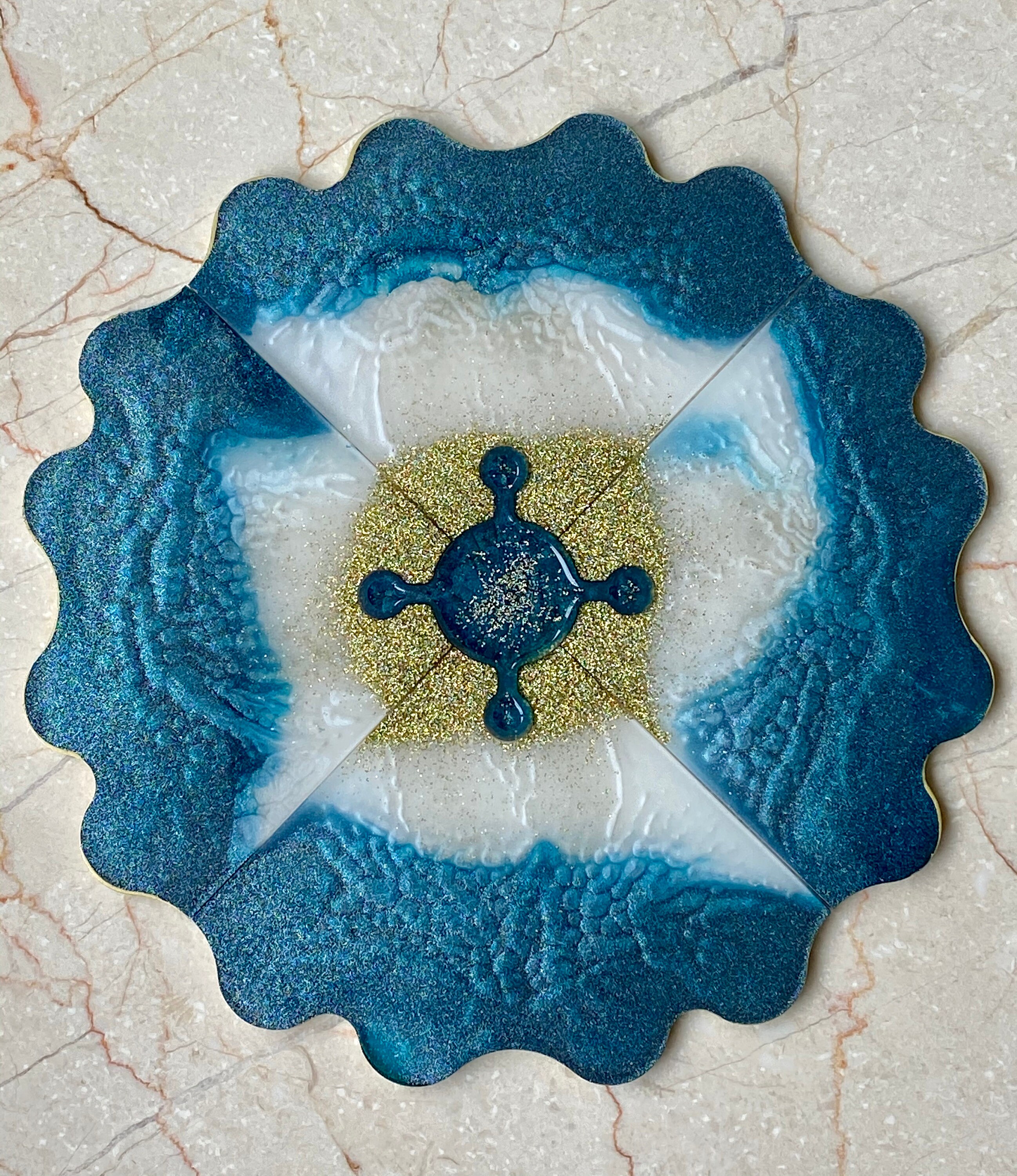 Stunning Agate Slice Style RESIN Interlocking Coasters - Etsy