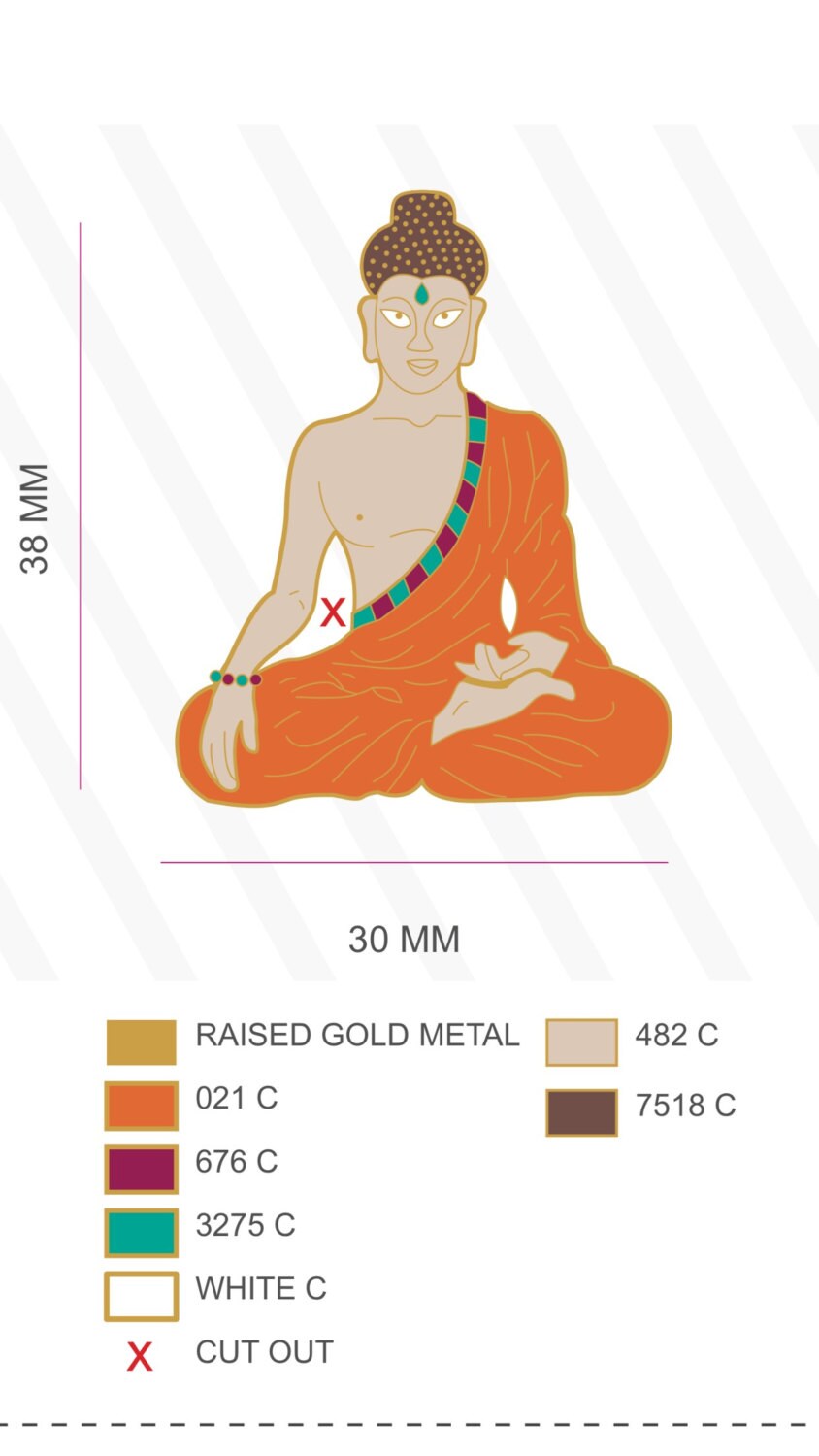 Thai Buddha Enamel Pin Badge. Limited Edition - Etsy