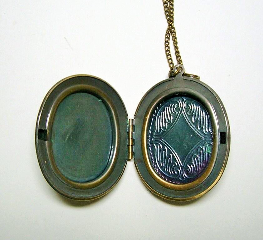 Antique Locket With Leather Evil Eye Design. Leather Necklace | Etsy