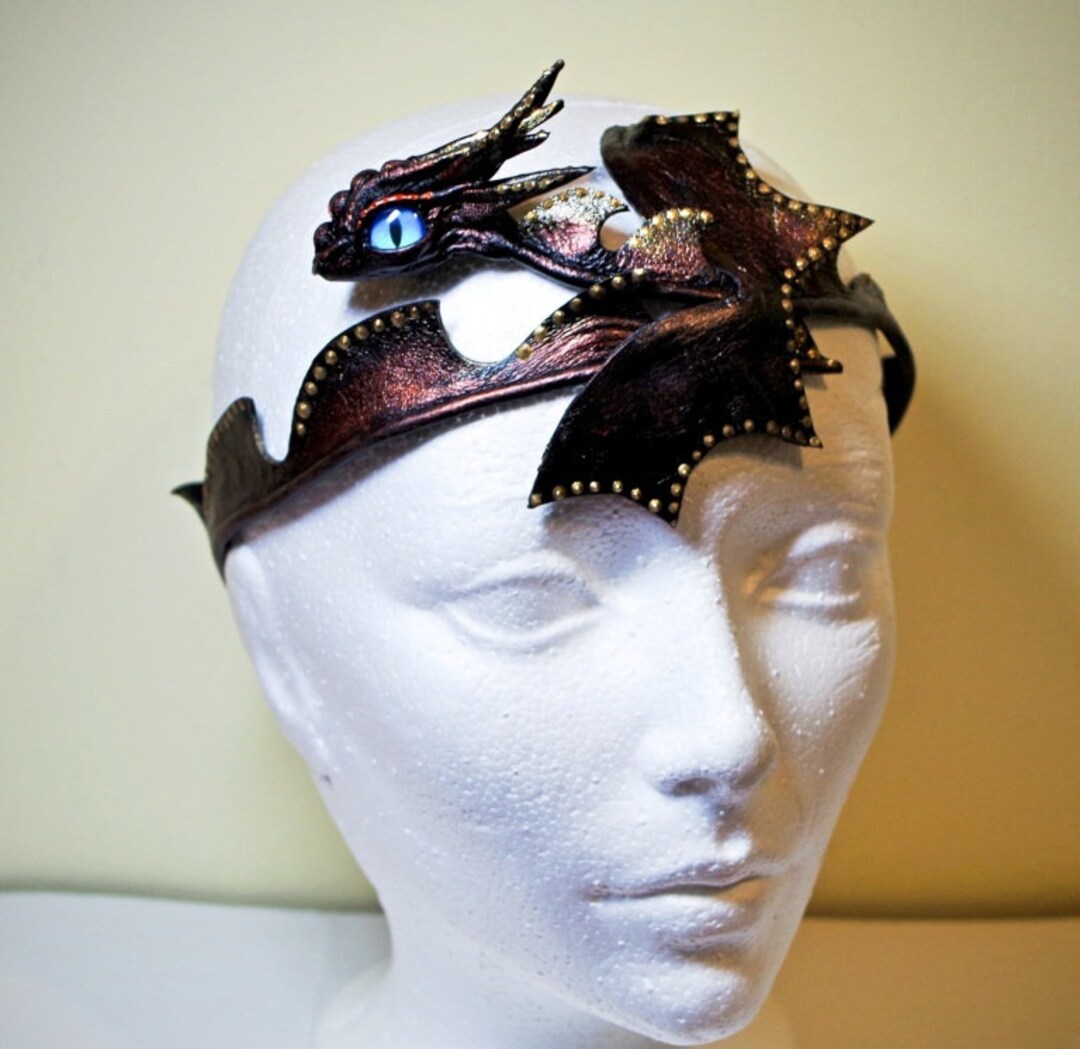 Real Leather Dragon Headpiece / Headdress / Tiara for Special Occasions ...