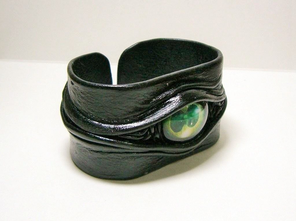 Handmade Leather Bracelet Cuff. Halloween Bracelet Cuff. LARP - Etsy