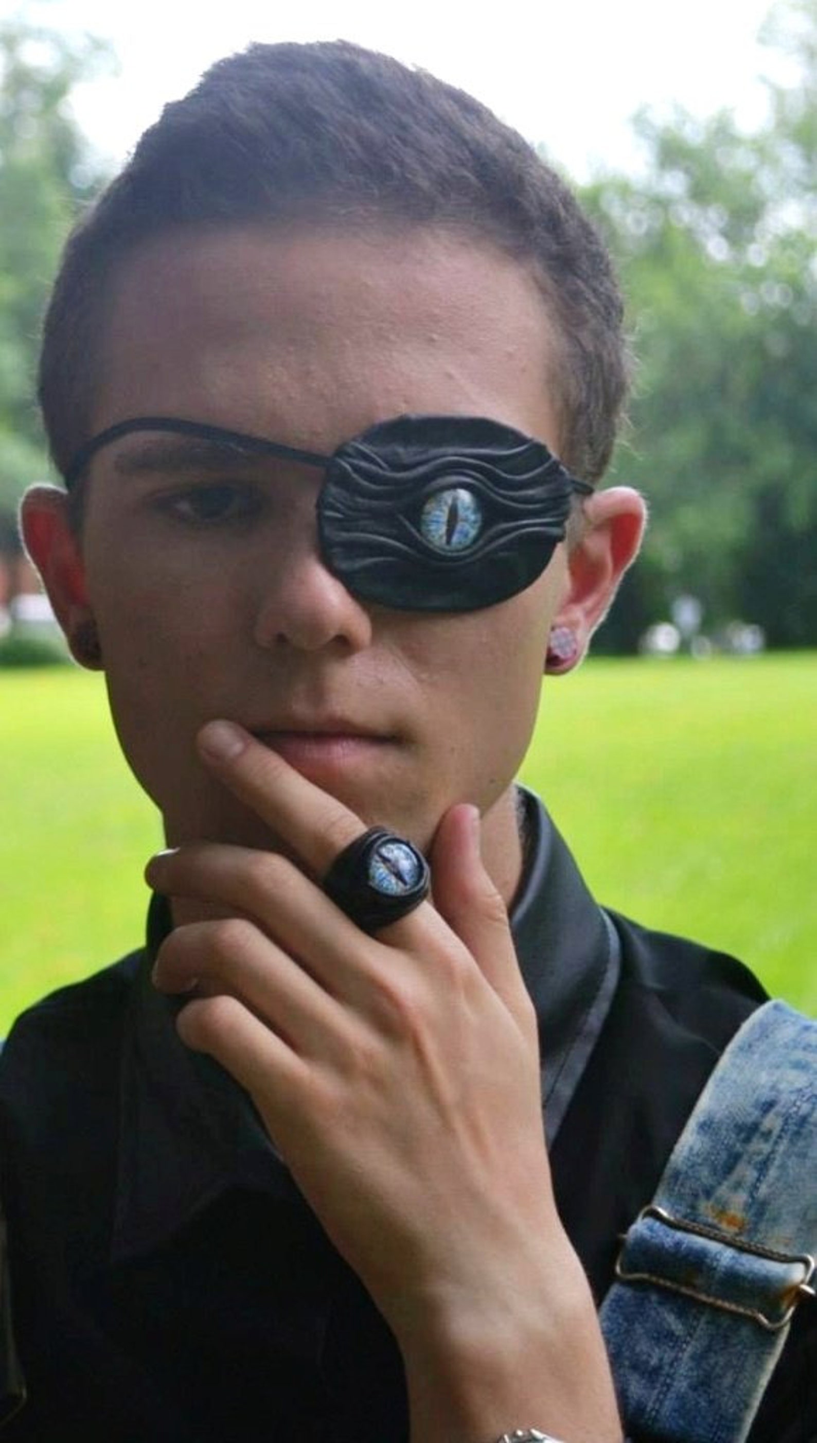 Dragon Eye Eye Patch Black Leather. Snake Eye Patch. Blue Eye | Etsy