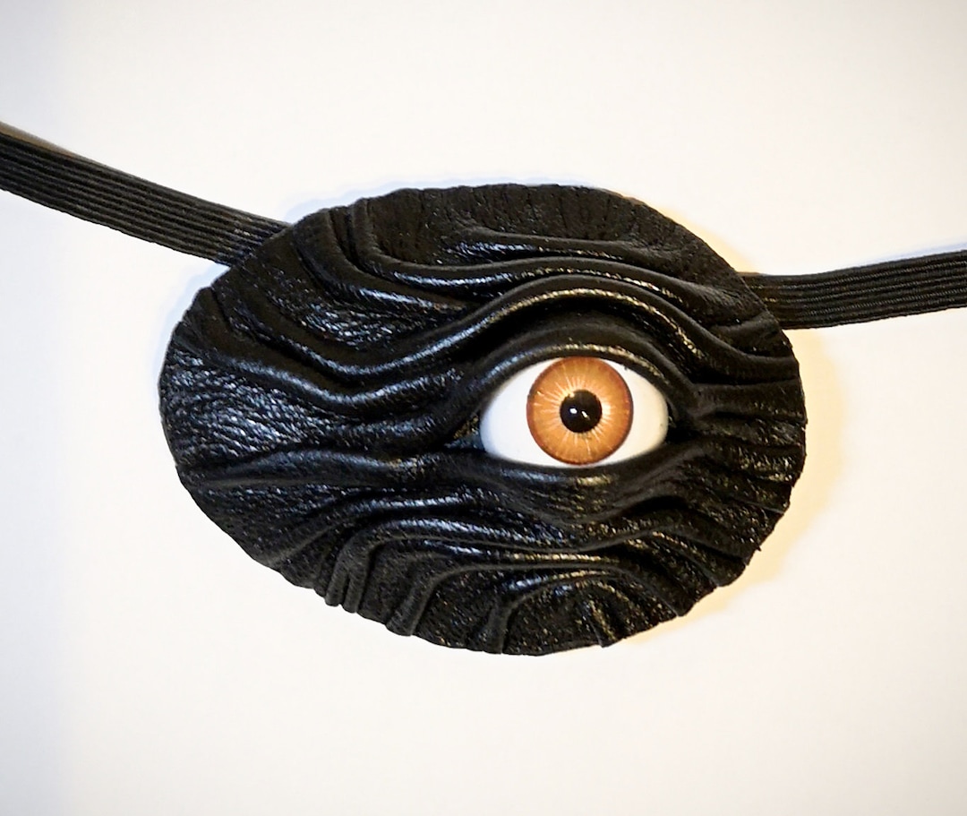 Handmade Leather Eye Patch. Black Cosplay Evil Eye Steampunk Pirate ...