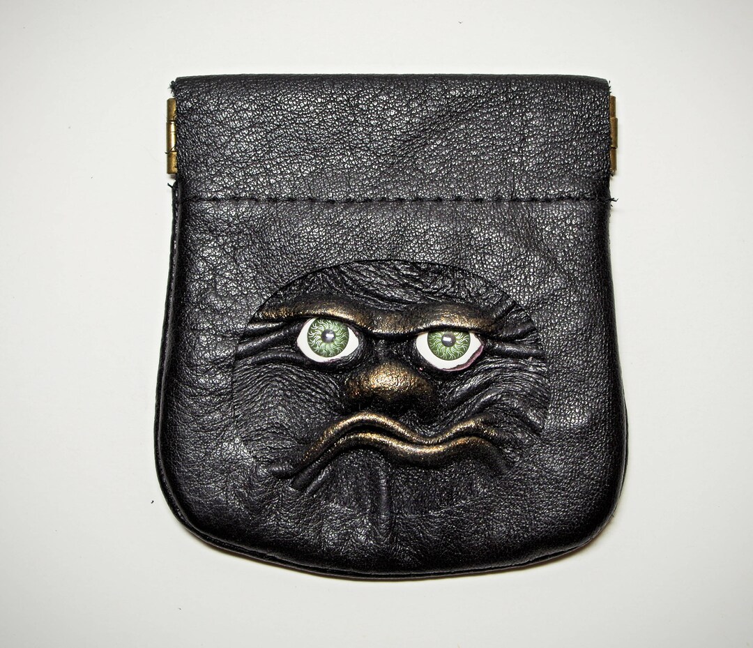 Handmade Leather Change Pouch | Coin Holder | Money Pinch Purse | Black ...