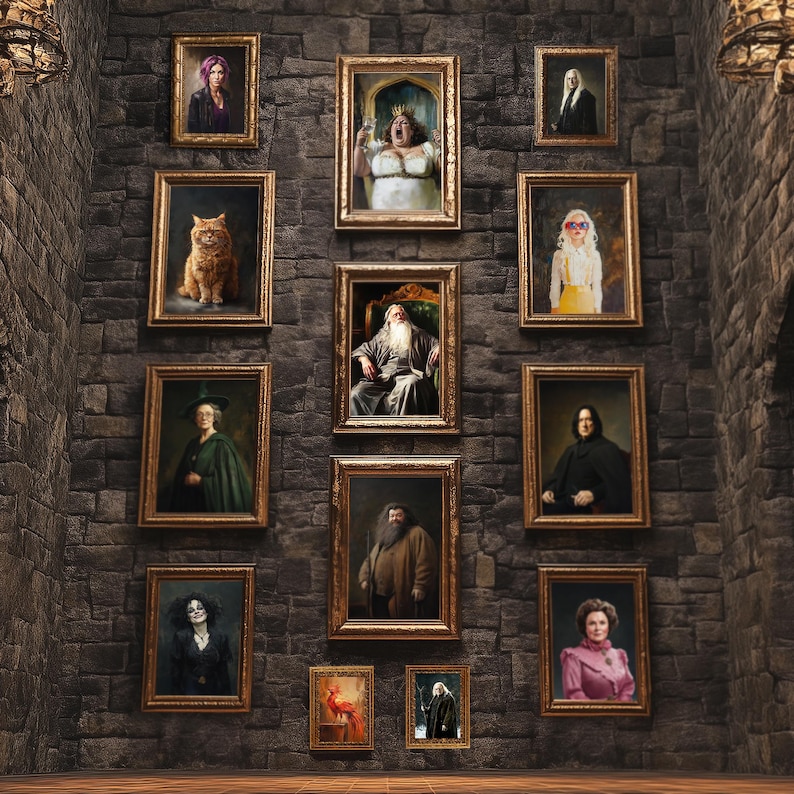 Bundle of 27 Wizards Portraits, Printable Wall Art, Witch Posters, PDF ...