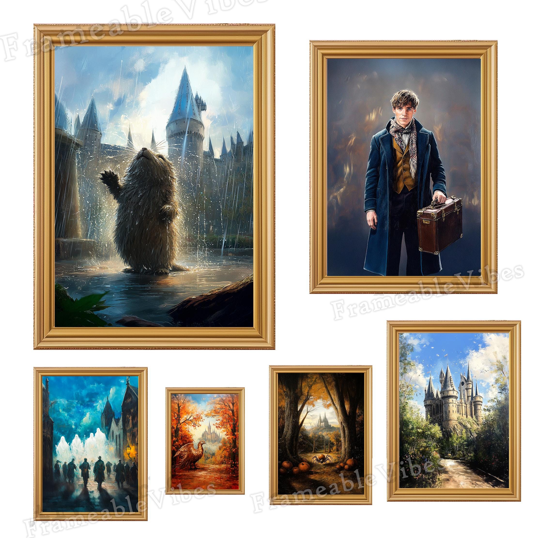 50 Magical Printable Portraits, Wizards Wall Art, PDF Digital Wizarding ...