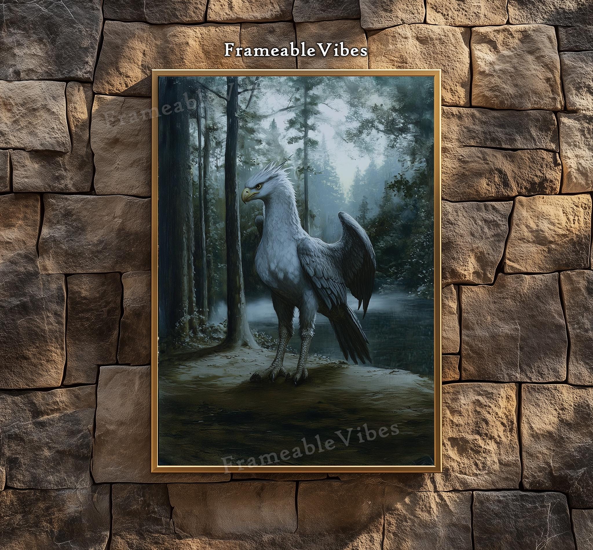 Hippogriff Wall Art, Magical Creature Printable Portrait, Digital ...