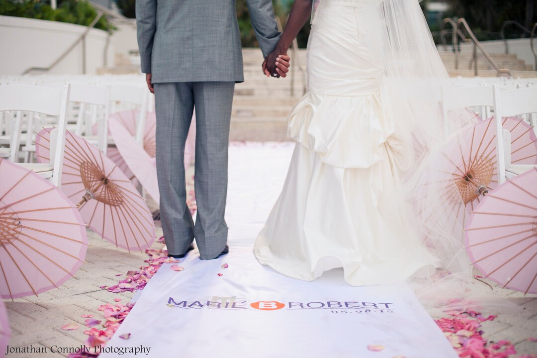 Wedding Aisle Runner Ceremony Decoration Real Fabric White Ivory Isle ...