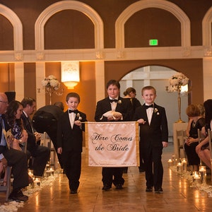 Here Comes the Bride Banner Wedding Sign Ceremony Banner Ringbearer ...