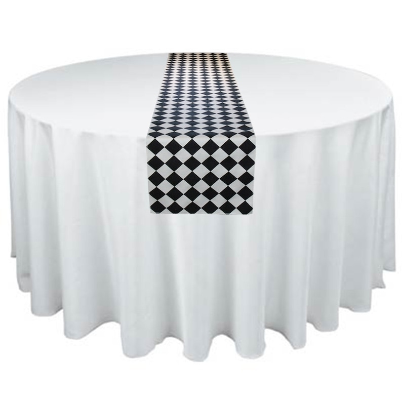 Black and White Table Runner Diamond Check Table Centerpiece - Etsy