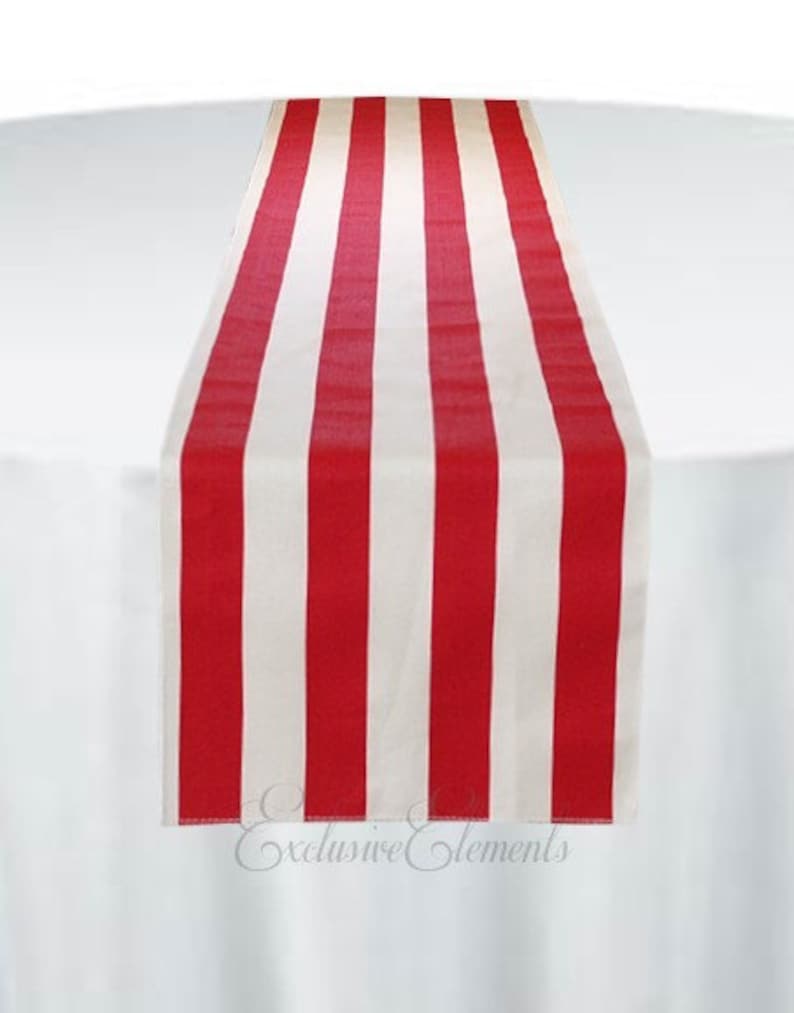 Red Stripe Table Runner Carnival Birthday Party Decor Circus ...