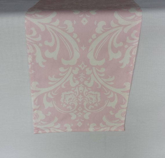 Pink Table Runner Floral Centerpiece Wedding Decor Damask | Etsy