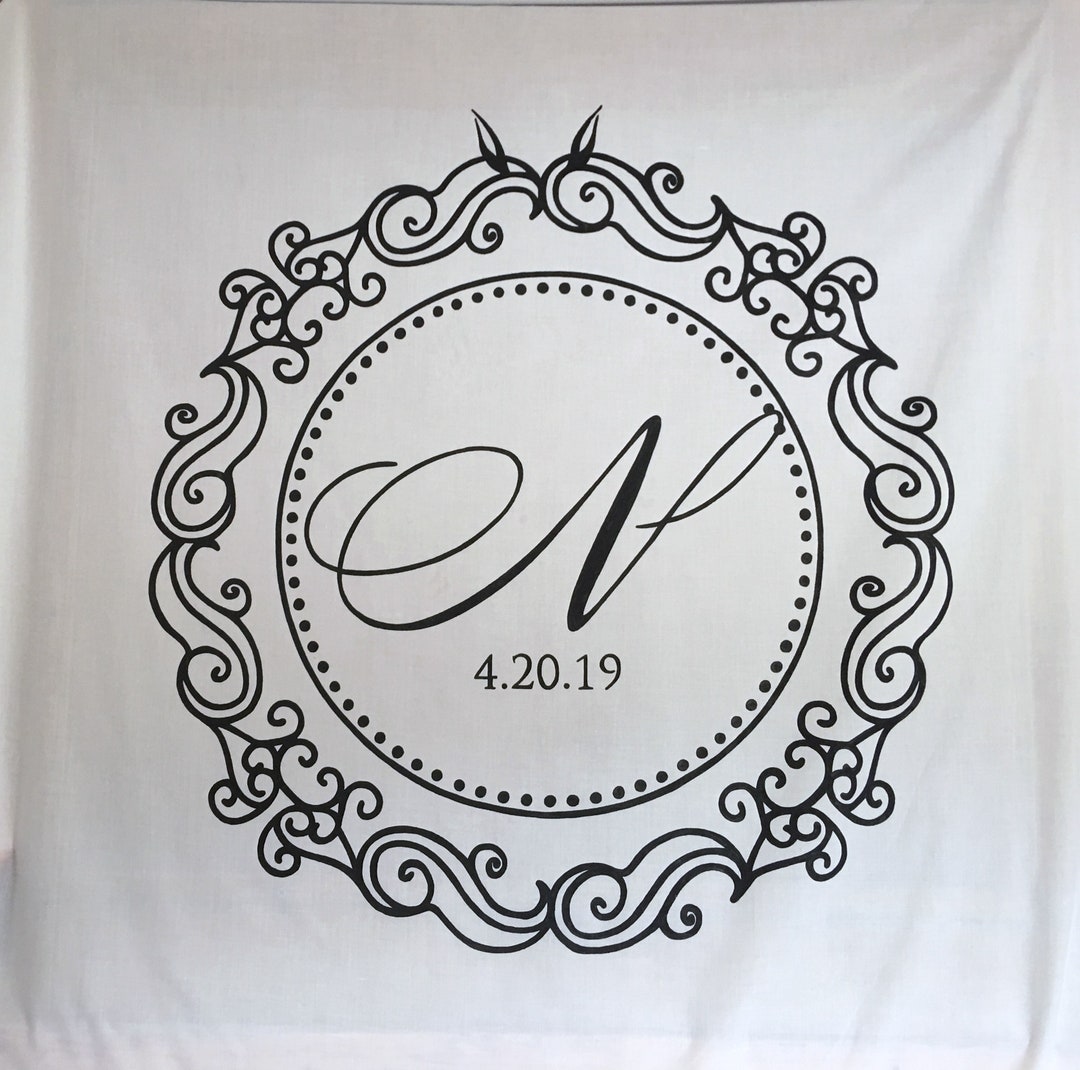 Hand Painted Wedding Aisle Runner Personalized Custom Real Fabric Isle ...