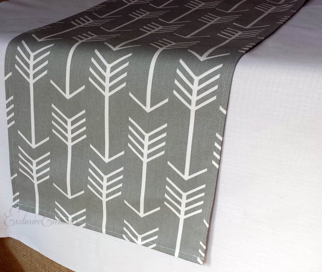 Gray Table Runner Arrow Table Runner Decor Centerpiece Wedding Baby ...