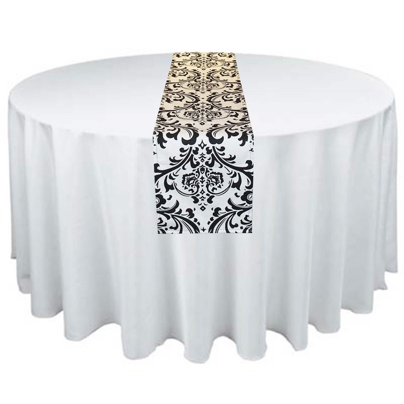 Black and White Table Runner Wedding Floral Table Centerpiece | Etsy