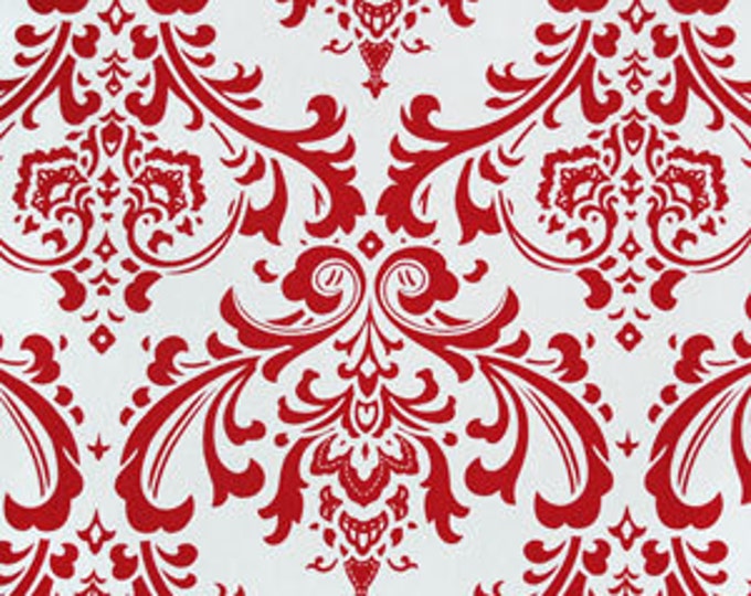 Red Damask Fabric Red and White Fabric Damask Fabric by the - Etsy