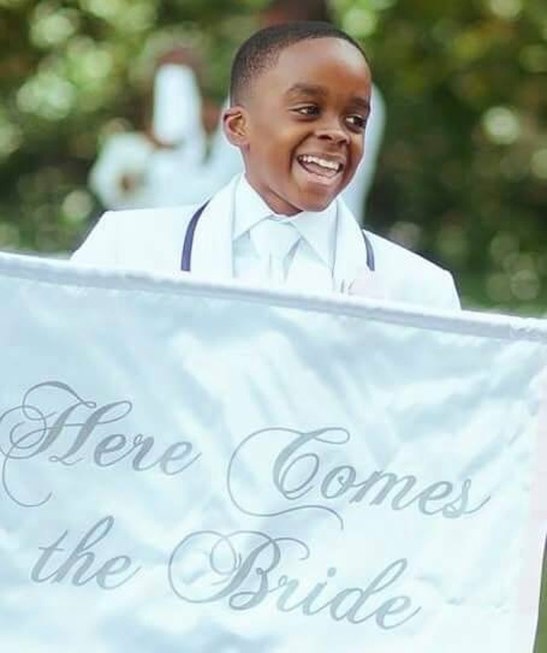 Here Comes the Bride Banner Wedding Sign Ceremony Banner Ringbearer ...