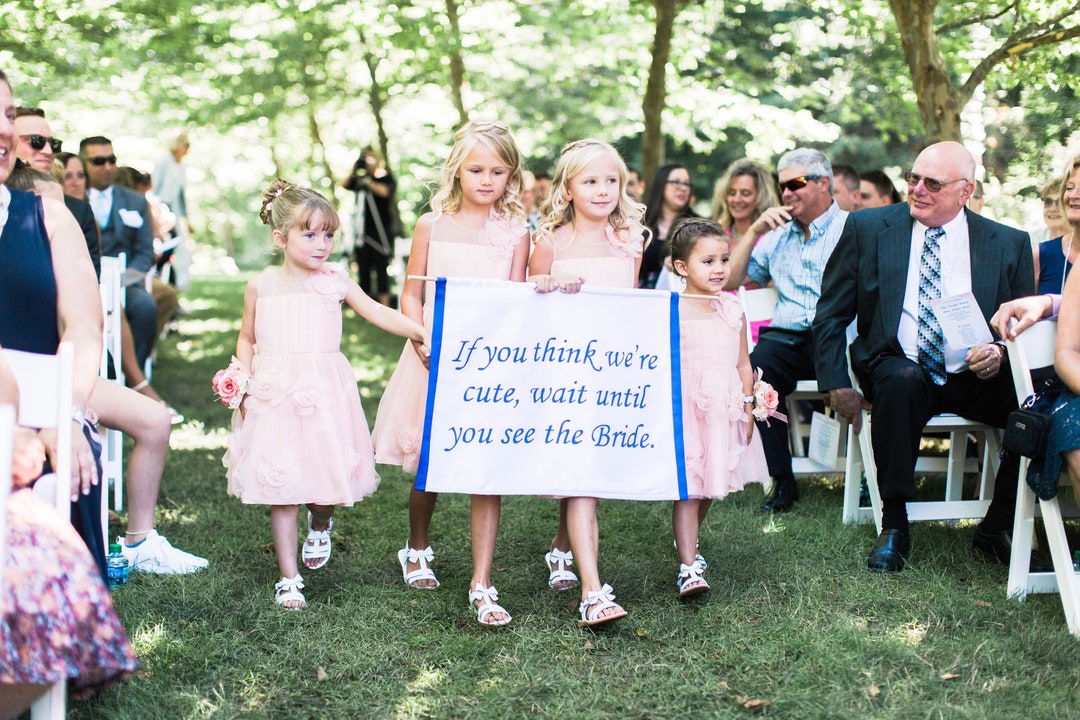 Ring Bearer Flower Girl Banner Custom Wedding Ceremony Sign Party ...