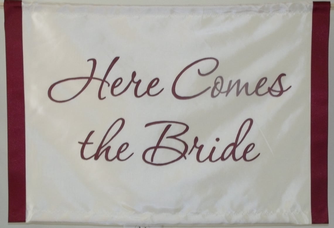 Here Comes the Bride Banner Wedding Sign Ceremony Banner - Etsy