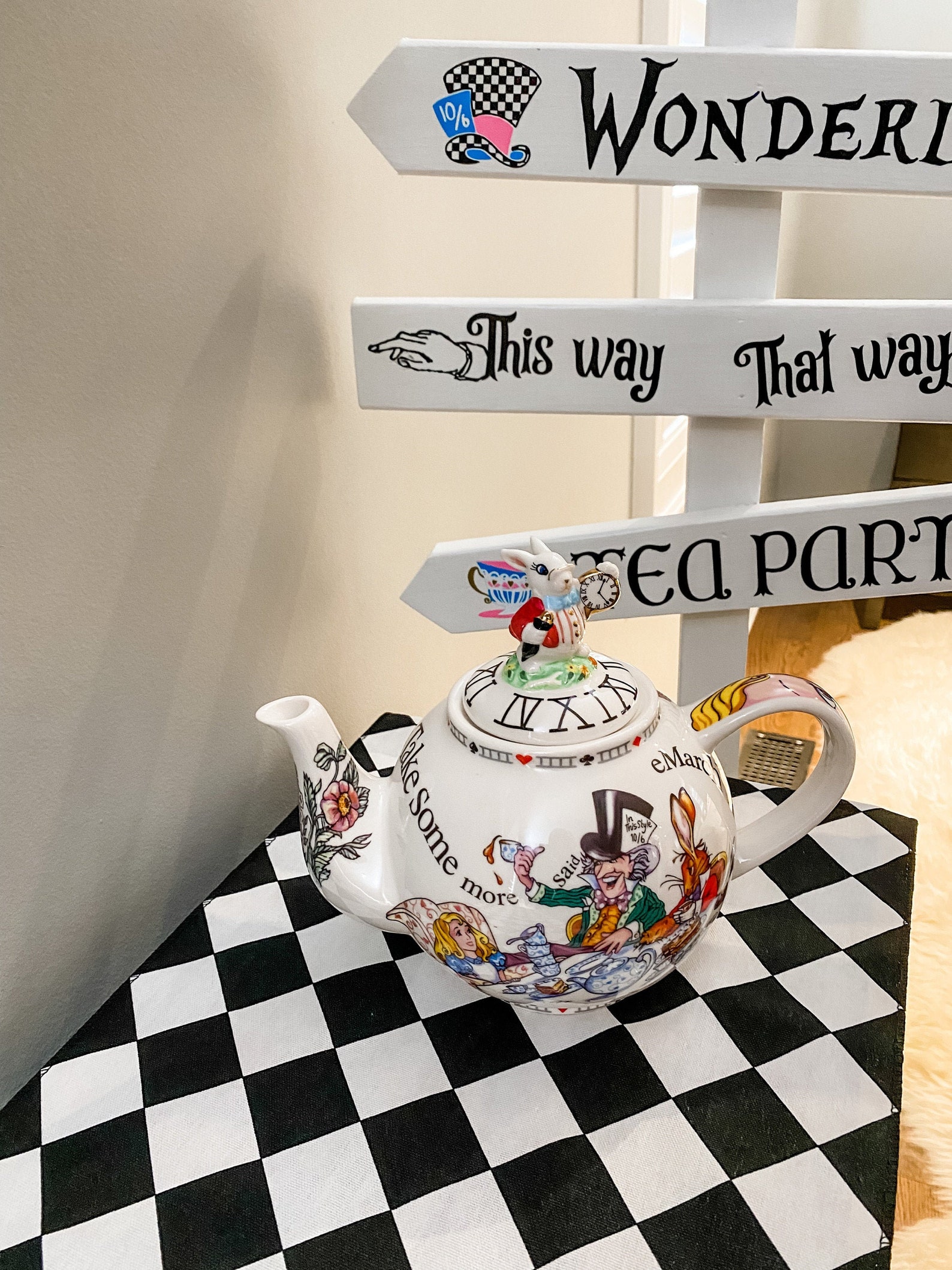 Black and White Diamond Table Square Overlay Harlequin Table - Etsy