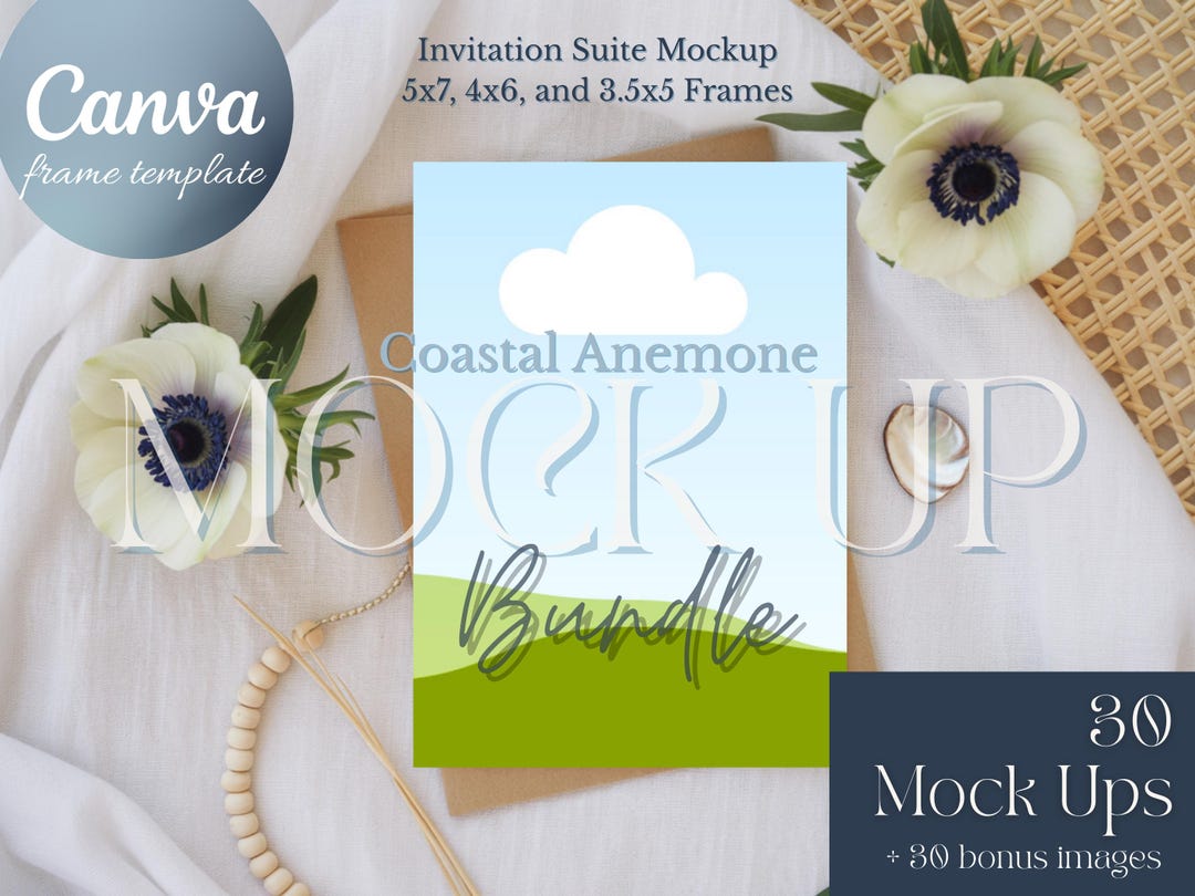 Mock up for Invitation Suite Mockup Minimalist Boho Mock-up for Wedding ...
