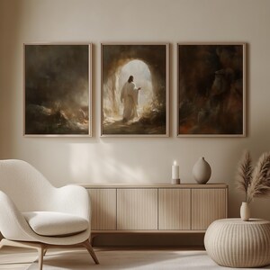 PRINTABLE Jesus Christ Resurrected, Easter Painting, Jesus Christ Leaving the Tomb, Jesus Alive ...