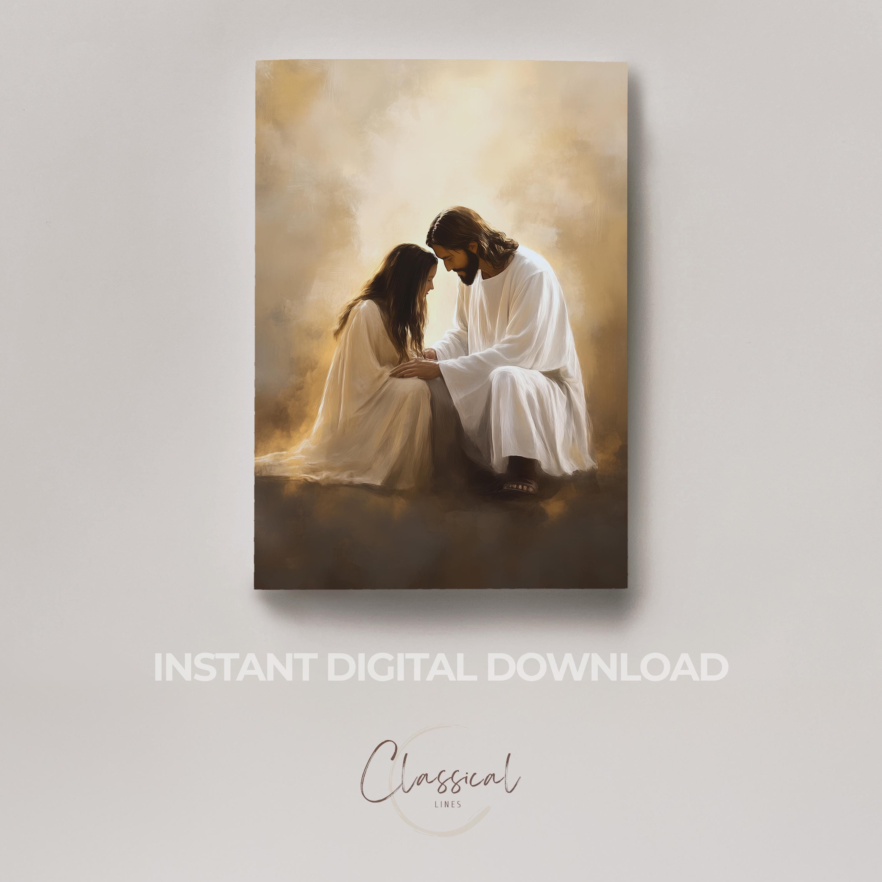 Jesus Praying Art Print, Christian Wall Decor (digital Download) - Etsy