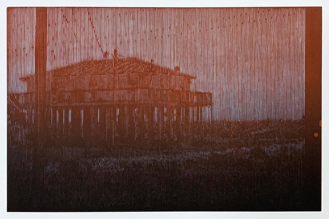 Golden Meadow, 2024, Color Linocut, Block Print on Canson Paper ...