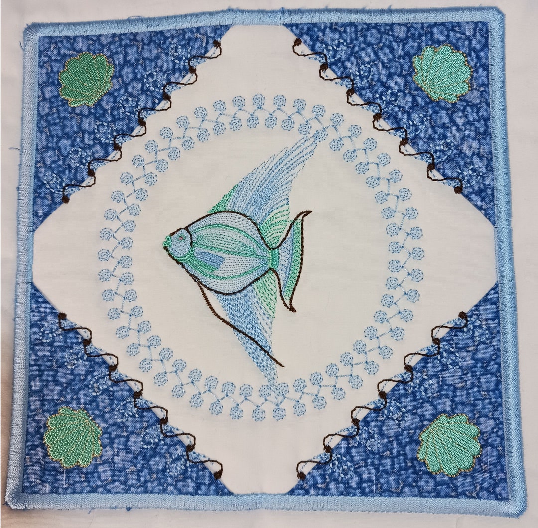 BLUE FISH QUILT Block Finished - Etsy
