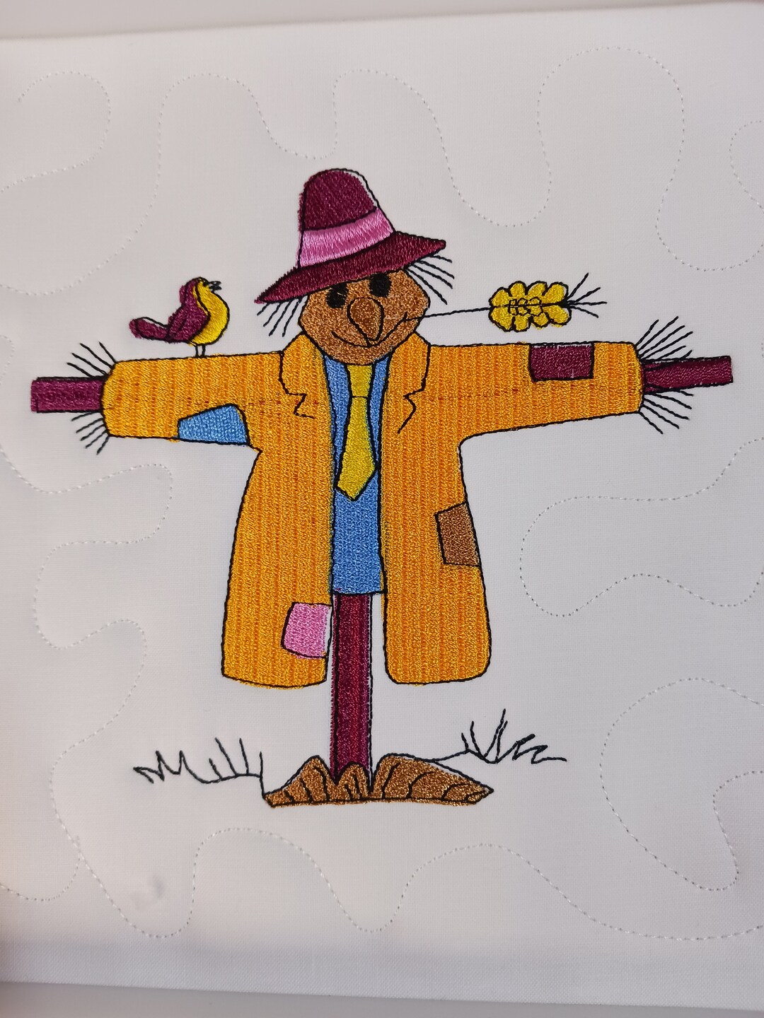 Scarecrow Quilt Block Completely Stitched Out - Etsy