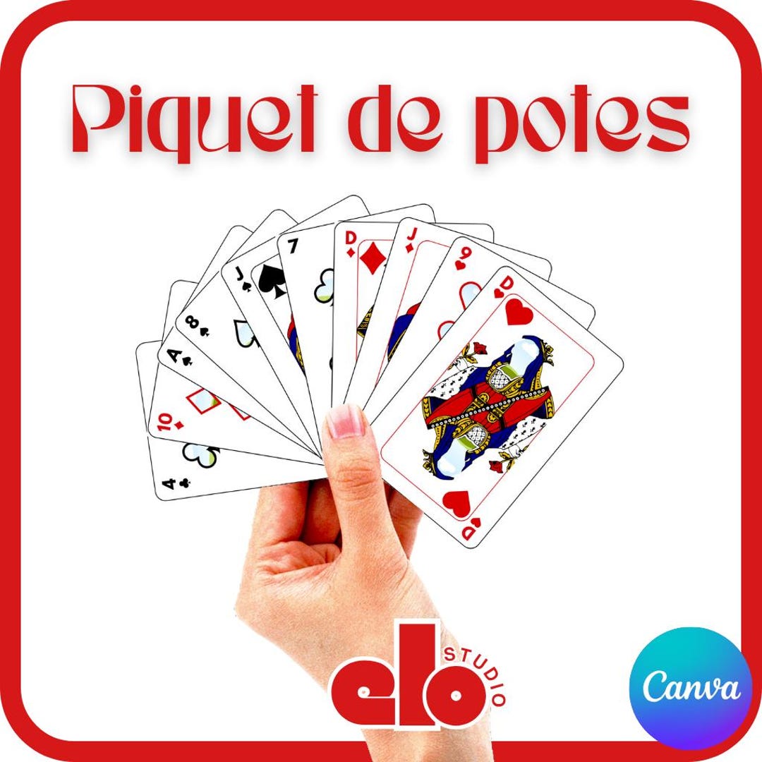 Customizable 52-card Deck - Piquet De Potes - CANVA Template - Etsy
