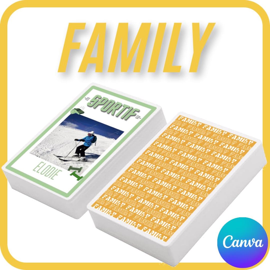 Customizable 7 Families Game - FAMILY - Template - Etsy
