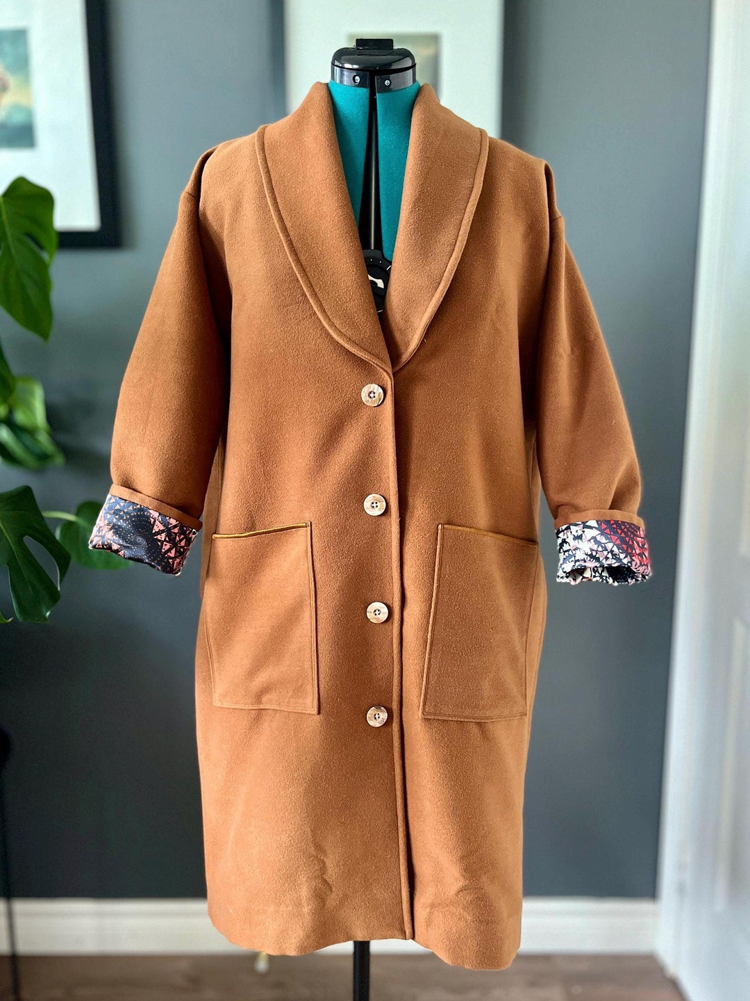 Embroidered Coat, Crafted From Upcycled Blanket, Fully Lined, Ladies ...