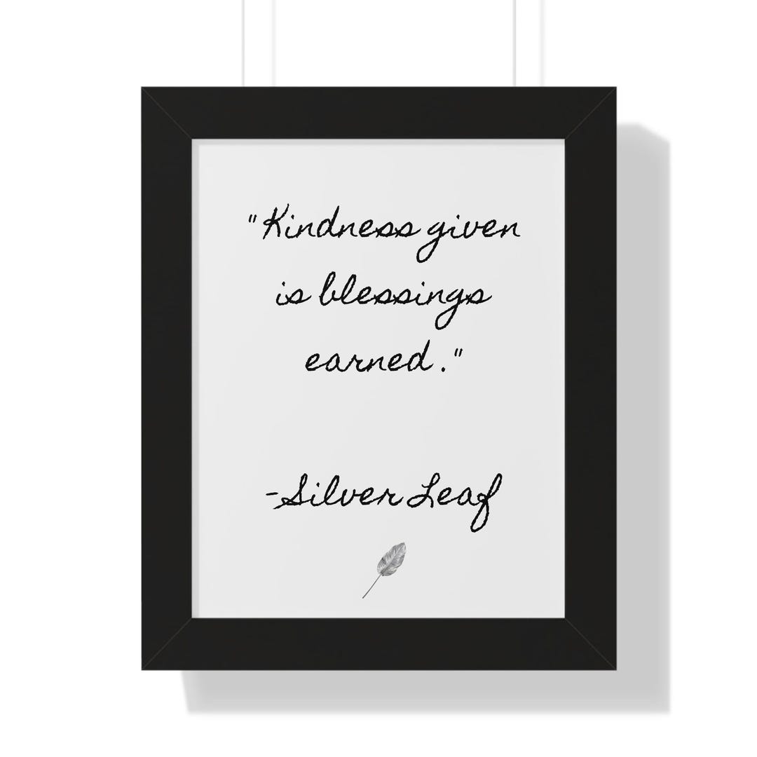 Silver Leaf Framed Vertical Poster - Inspirational Quote Print, Wall ...
