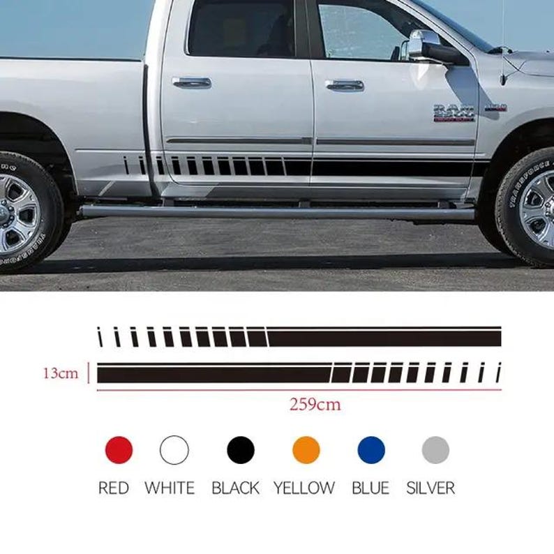 Universal Vinyl Pickup Side Stripes Decorative Truck4x4 Side Door ...