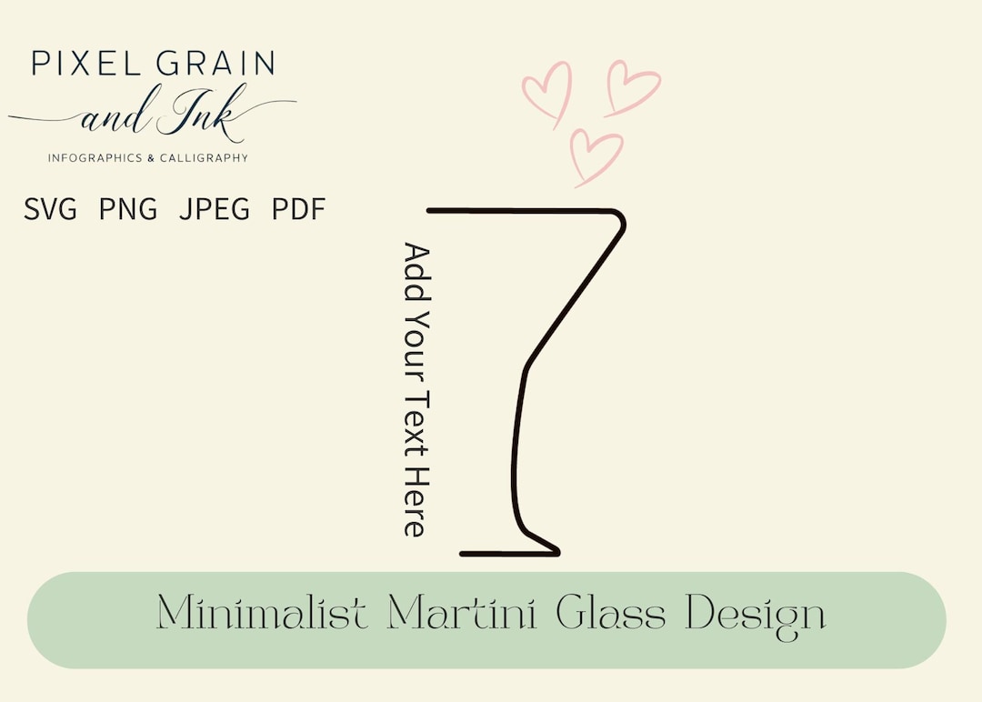 Sleek Martini Glass Design - Digital File Svg/png/jpg Clipart for ...