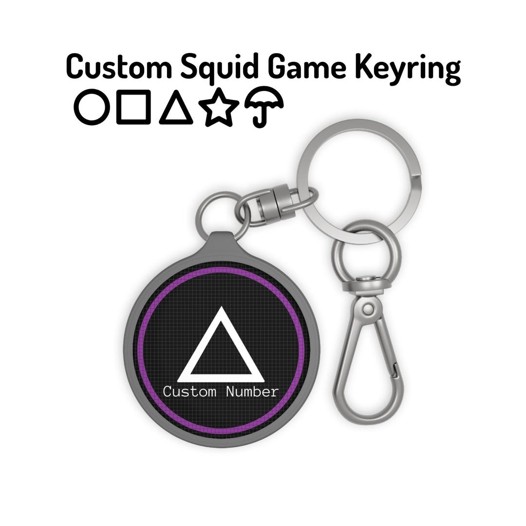Personalized Squid Game Masked Triangle Soldier Keyring Tag, Custom ...