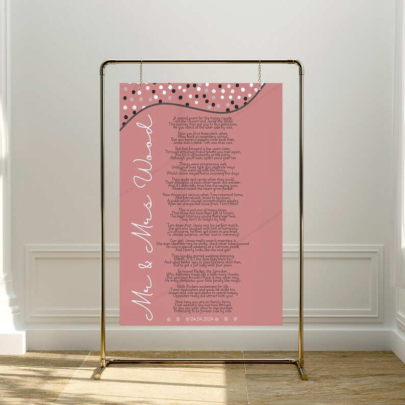 Bespoke Love Story Poem for Wedding Day | Personalised Poem for ...