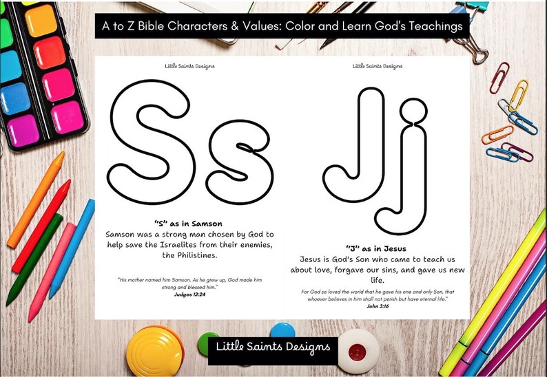 A-Z Bible Verse Alphabet Coloring Pages | Christian Learning Digital ...