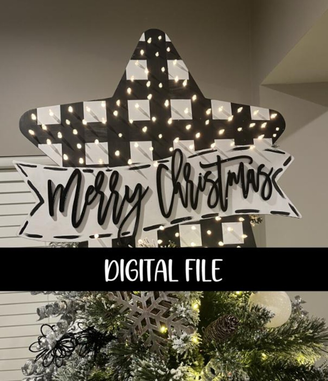 DIGITAL LISTING | Christmas Tree Star Topper Laser Cut File | Christmas ...